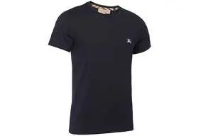 Burberry Logo Round Neck Short Sleeve Navy Blue - Dark Blue