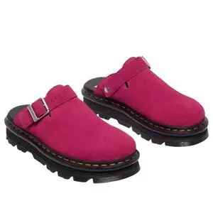Dr. Martens Zebzag Suede Mules - Fuchsia Pink