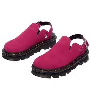 Dr. Martens Zebzag Suede Mules - Fuchsia Pink
