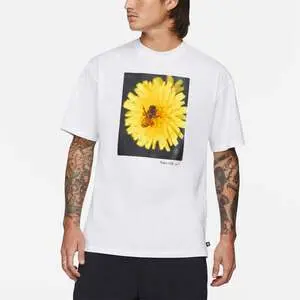 Nike Skateboard Sports Casual Daisy Print Crew-neck Short Sleeve - White
