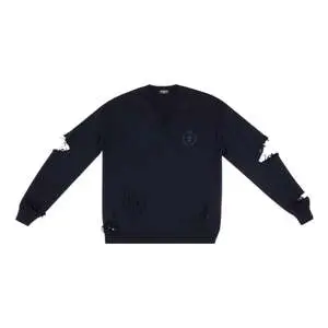 Balenciaga Destroyed V-neck Knit Sweater