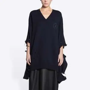 Balenciaga Destroyed V-neck Knit Sweater