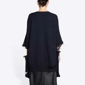 Balenciaga Destroyed V-neck Knit Sweater