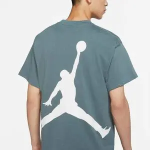JORDAN Large Logo Sports Round Neck Short Sleeve - Green