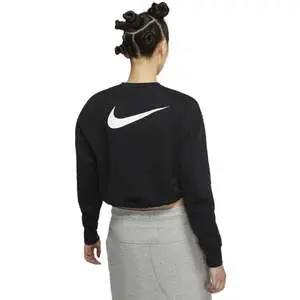 Nike Swoosh French Terry Crewneck Top - Black/multi-color