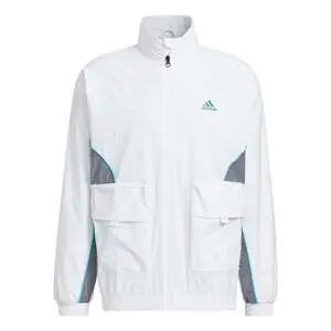 Adidas Logo Printing Pattern Splicing Stand Collar Zipper Jacket - Default Colorway