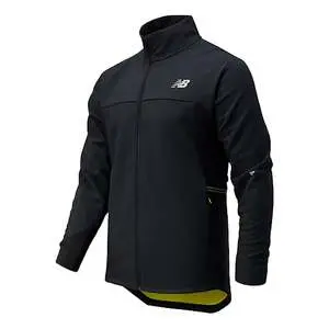 NEW BALANCE Solid Color Logo Zipper Stand Collar Jacket - Black