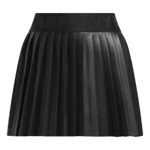 Adidas Originals X Ivy Park Leather Pleated Mini Skirt - Black