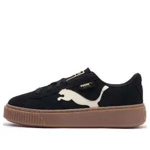 PUMA Suede Platform Cutout Sneakers - Black/white/brown