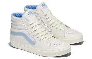 VANS Sk8-hi Vintage Leather High Top Sneakers - Blue/white