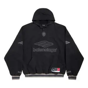 Balenciaga Balenciaga 3B Football Polo Hoodie Black/anthracite