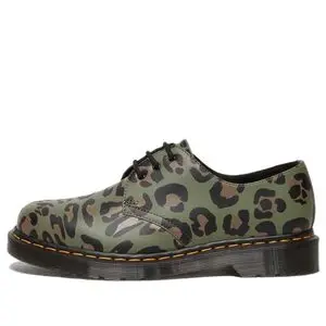 Dr. Martens 1461 Distorted Leopard Print Oxford Shoes - Khaki Green