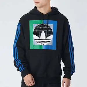 Adidas Originals Fleece Lined Hooded Pullover - Black