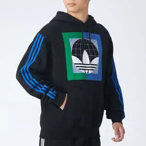 Adidas Originals Fleece Lined Hooded Pullover - Black