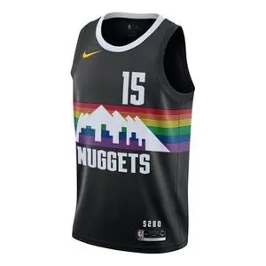 Nike Denver Nuggets Jokic No. 15 Basketball Jersey - Black