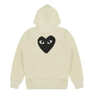 Play Comme Des Garcon COMME Des GARCONS PLAY Zip Hoodie With Black Heart Beige