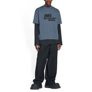 Balenciaga Hand-drawn Bb Icon T-shirt Medium Fit 'blue Black
