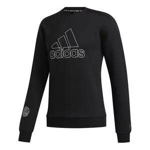 Adidas Logo Printing Sports Pullover - Black