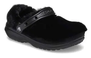 CROCS Classic Fur Sure Slip On Clogs - Black