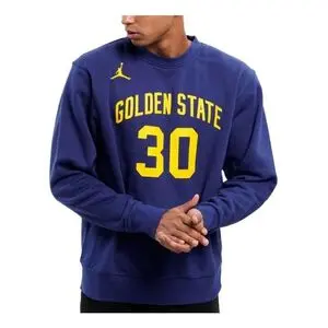 JORDAN X Nba Golden State Warriors Fleece Crewneck - Blue/yellow