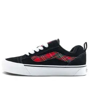 VANS Knu Skool Sneakers With Plaid Detailing - Black/red