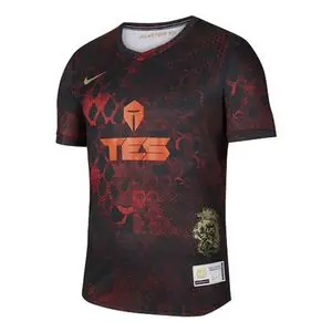 Nike X Lpl Crossover Short Sleeve Gym Top - Red