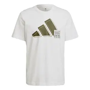 Adidas 3bar Logo Tee Logo Printing Sports Short Sleeve - White