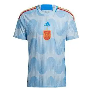 Adidas Spain 2022-2023 World Cup Away Authentic Jersey - Glow Blue
