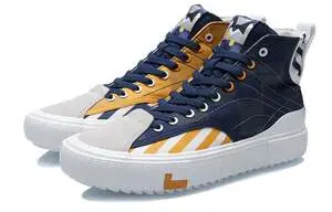 LI-NING X Disney Canvas High Top Sneakers - Navy/yellow/white
