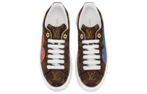 LOUIS VUITTON X Yk Academy Time Out Sneakers "brown Monogram With Icons - Brown/white/pink