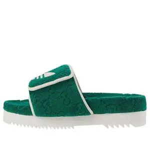 Gucci X Adidas Platform Sandal - Green Cotton Sponge