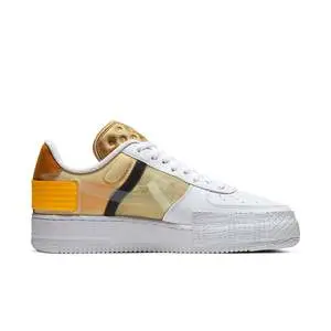 Nike Force 1 Type 'gold Suede - Gold/yellow/white