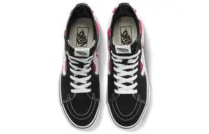 VANS Sk8-hi High Top "off The Wall" Sneakers - Black/red