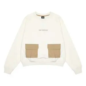 NEW BALANCE Casual Pocket Sweatshirt Asia Sizing 'white Brown - White/brown