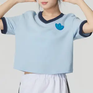 Adidas Originals V-neck Cropped T-shirt