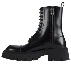 Balenciaga Small Cowhide Lace-up Martin Boots - Black