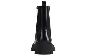 Balenciaga Small Cowhide Lace-up Martin Boots - Black