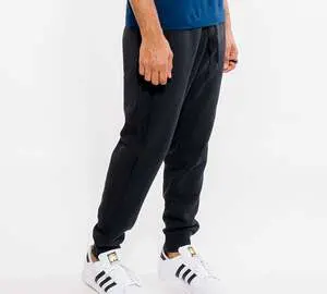Adidas Classic Logo Drawstring Fleece Lined Sports Pants - Black