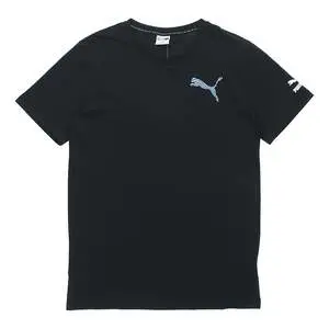 PUMA Casual Graphic T-shirt 'black White Blue - Black/white/blue