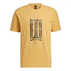 Adidas Printing Casual Sports Short Sleeve Yellow T-shirt - Default Color