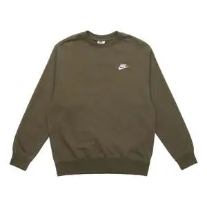 Nike Club French Terry Logo Sweatshirt 'olive Khaki - Default Color
