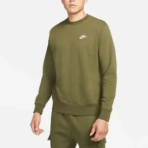 Nike Club French Terry Logo Sweatshirt 'olive Khaki - Default Color