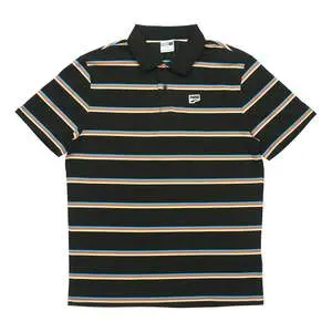 PUMA Puma Downtown Stripe Polo Tee Shirt 'black' Black
