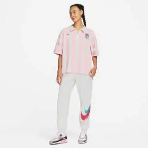 Nike Striped Short-sleeve Polo - Pink/white