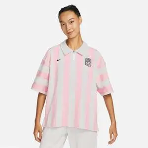 Nike Striped Short-sleeve Polo - Pink/white