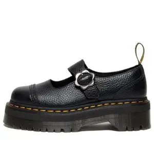 Dr. Martens Addina Flower Buckle Mary Jane Platform Shoes - Black