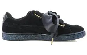 PUMA Suede Heart Satin Low Top Sneakers - Black/blue