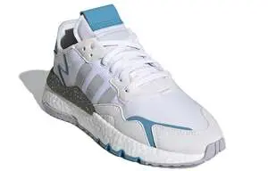 Adidas Originals Nite Jogger Lace-up Sneakers - White/blue