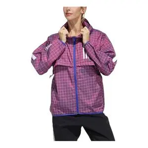 Adidas W.n.d. Jacket With Plaid Print