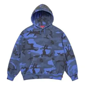 Supreme Ss26 Overdyed Studded Hooded Sweatshirt - Blue Camo